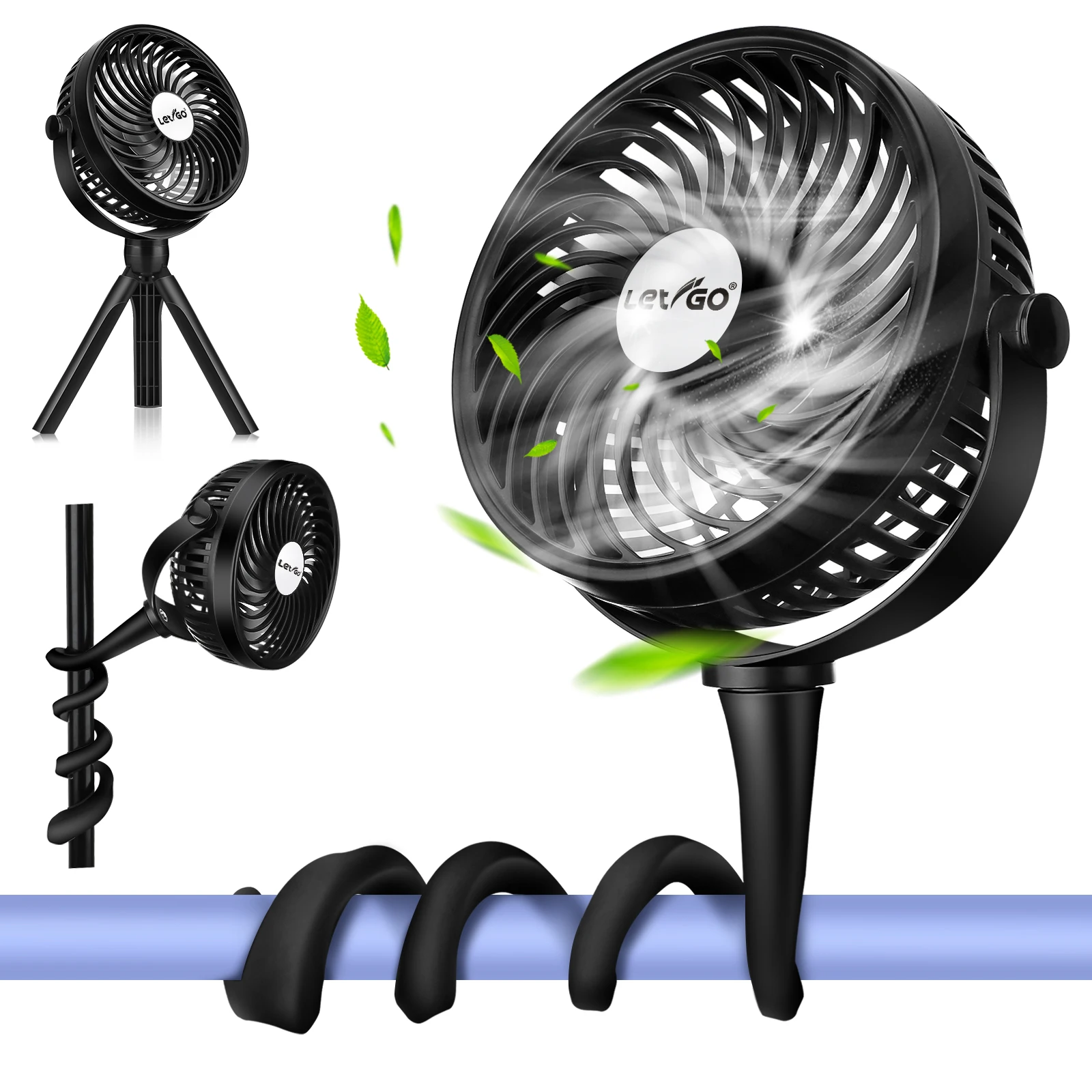 Multifunction-USB-Rechargeable-Desk-Tripod-Stand-Fan-Baby-Stroller ...