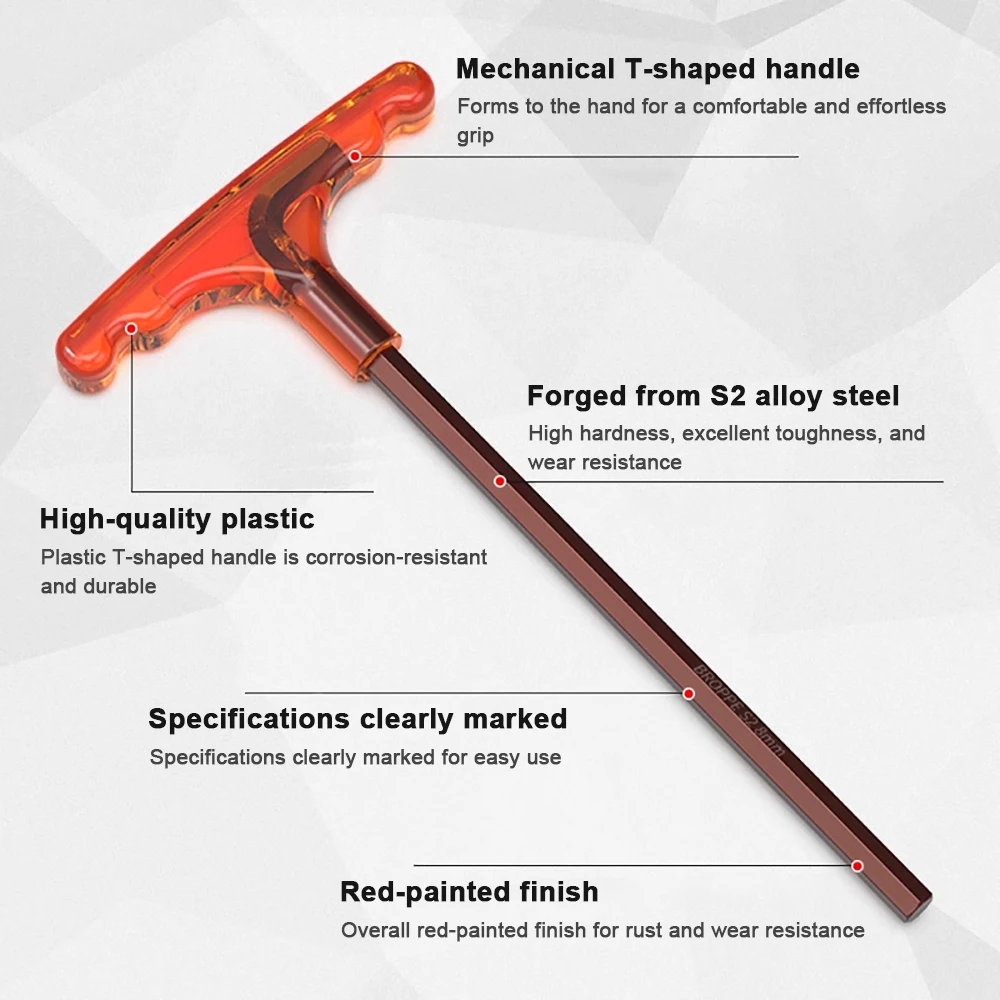 M4 Allen Wrench M6 T-type Allen Wrench T-type S2 Steel Allen Wrench Set ...