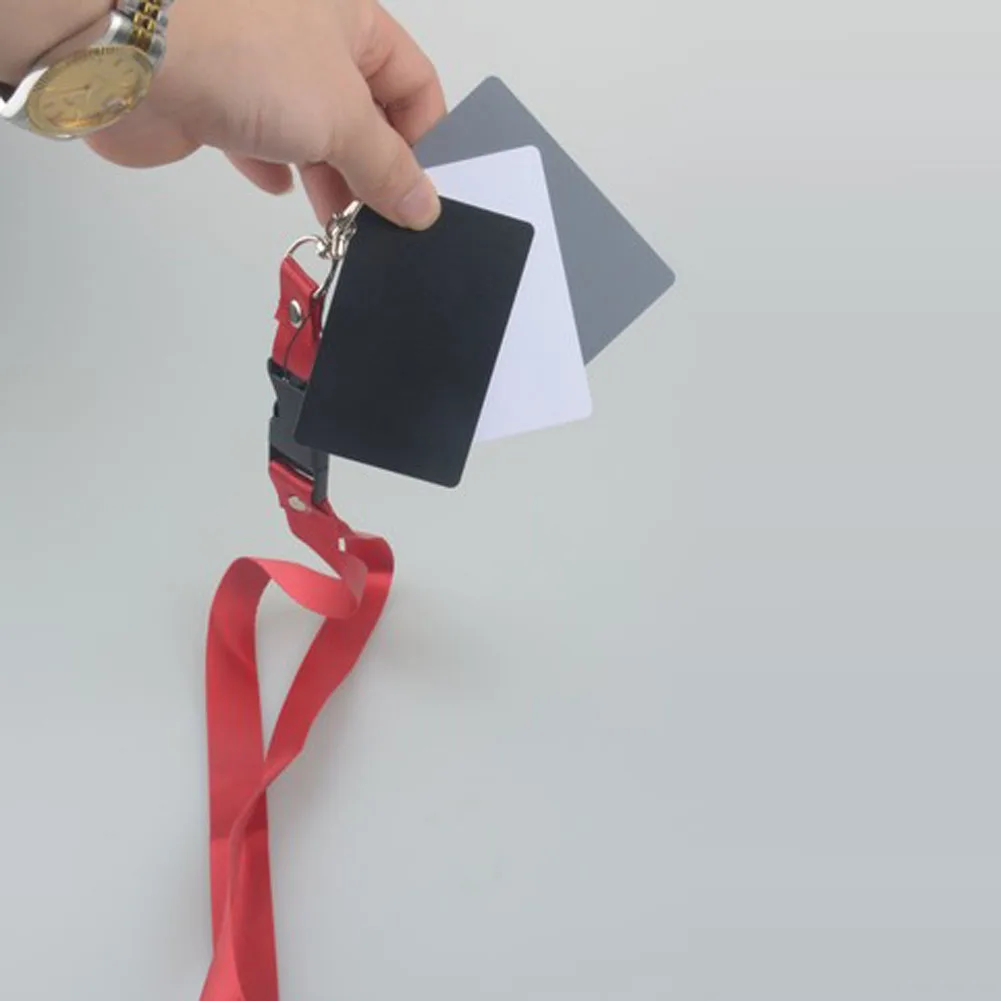 White-Black-Grey-Balance-Cards-with-Neck-Strap-Color-Correction-Card ...