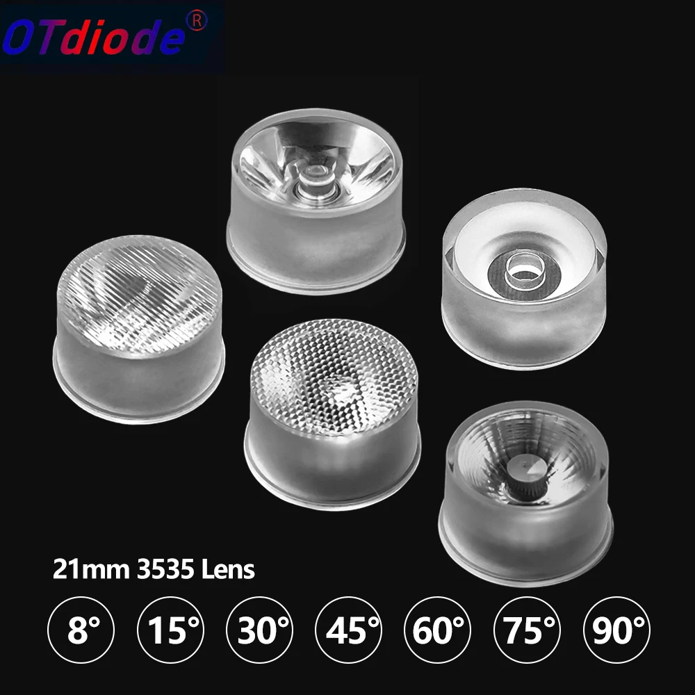 10pcs LED Lens 1W 3W 3030 XPE 3535 Optical 21mm Waterproof PMMA 8 15 30 ...