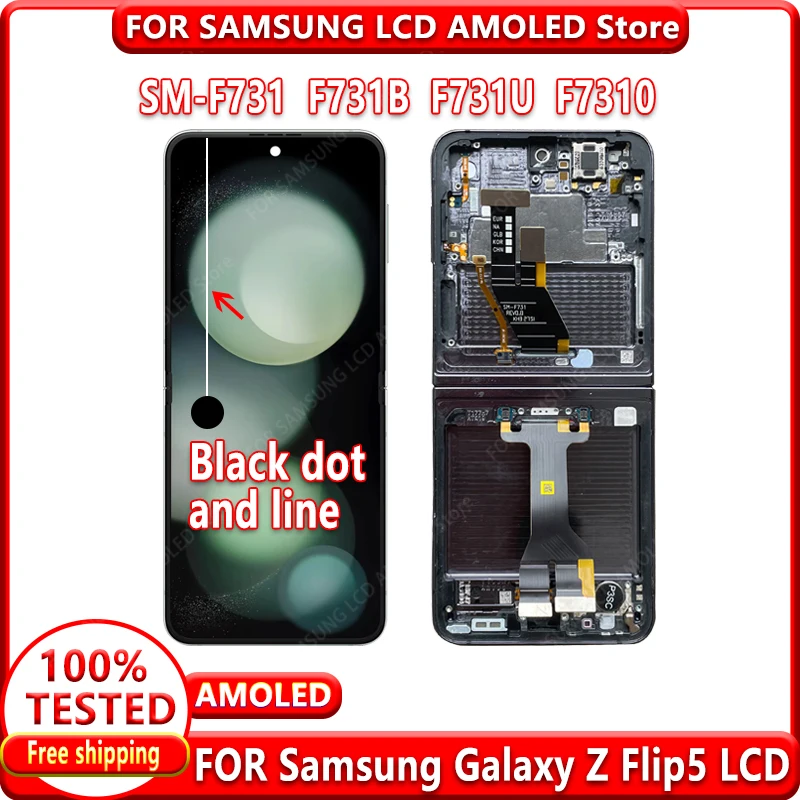 Super-AMOLED-For-Z-Flip-5-F731-LCD-For-Samsung-Galaxy-Z-Flip5-Touch ...