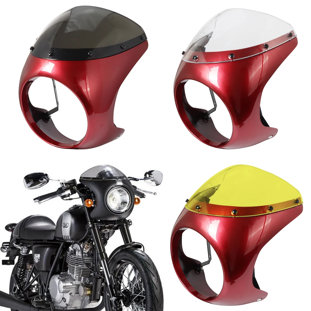 For Honda Cafe Racer Sportster Touring Retro Motorcycle Windshield ...