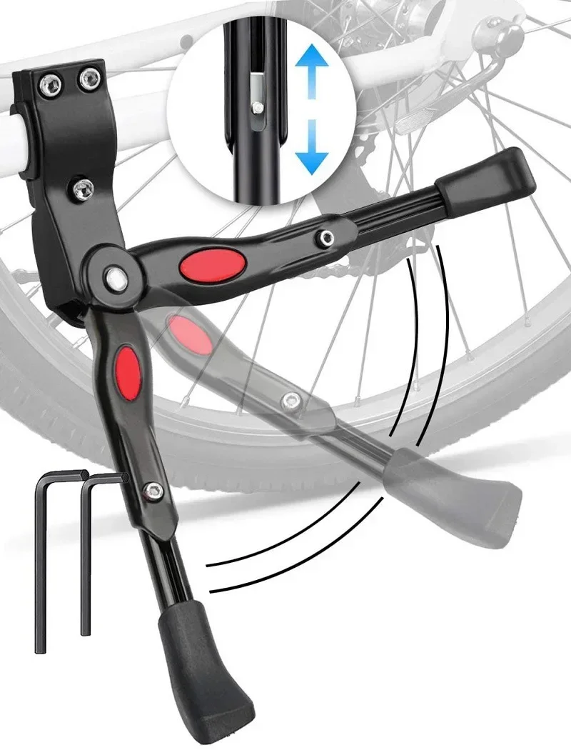Adjustable-Aluminum-Alloy-Bicycle-Foot-Support-Bike-Kickstand-Rear-Side ...