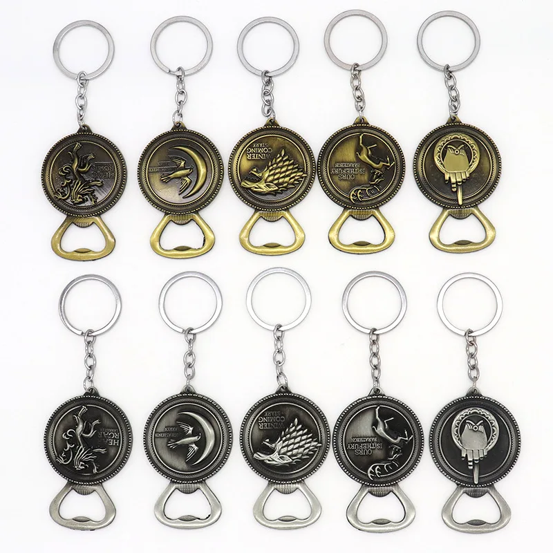 Game of Thrones Dragon Keychain Bottle Opener Wolf Head Pendant Fashion ...