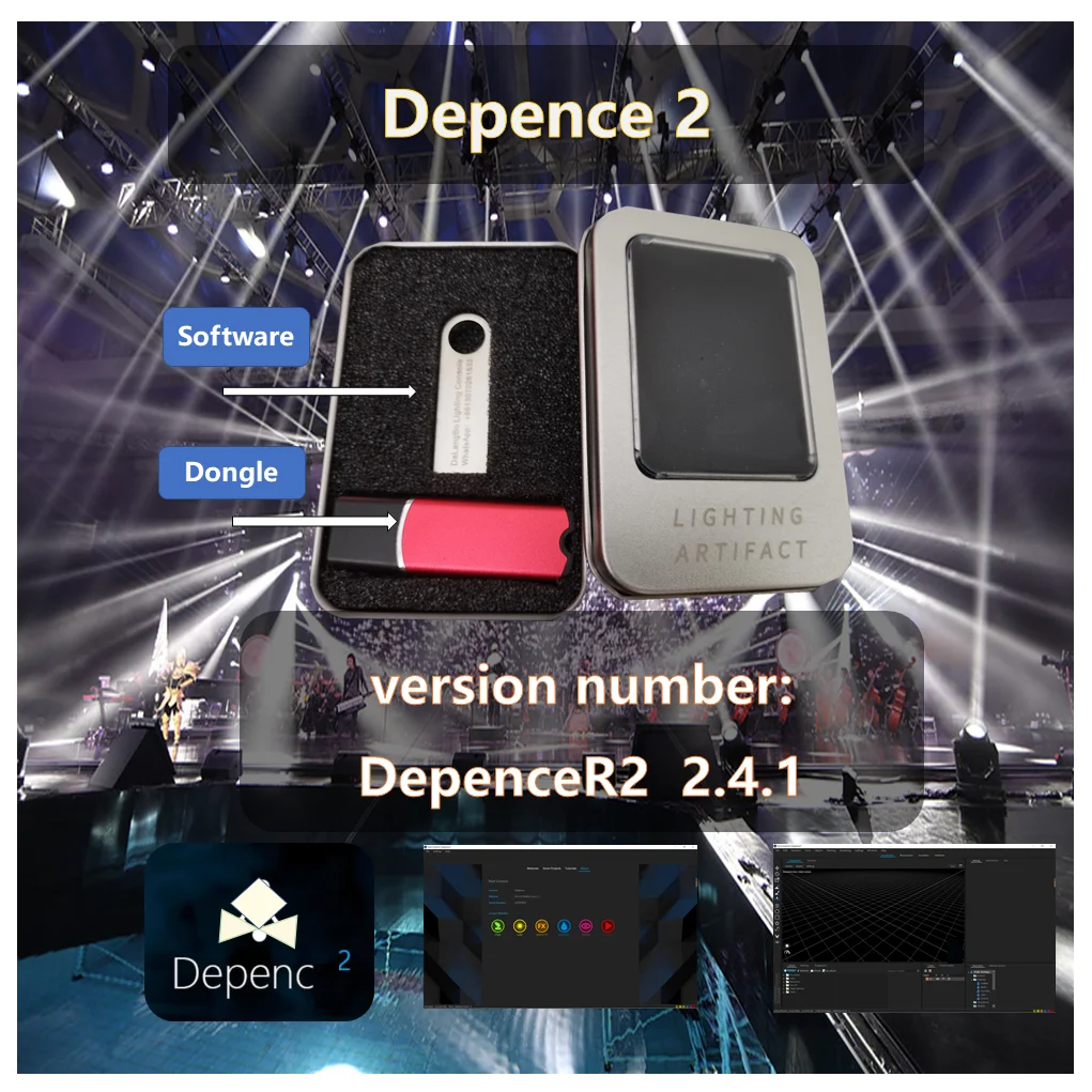 Depence2 원 동글 USB 스틱, DepenceR2 2.4.1 Depence2 WYSIWYG R44 Madrix 5.0 MA2onpc Avolits Titan ...
