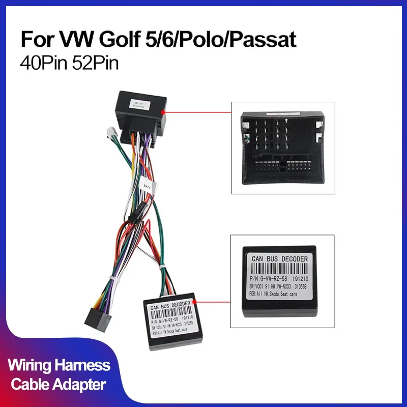 Car Radio ISO Adapter Switch Cable Quadlock Adapter for Volkswagen VW ...