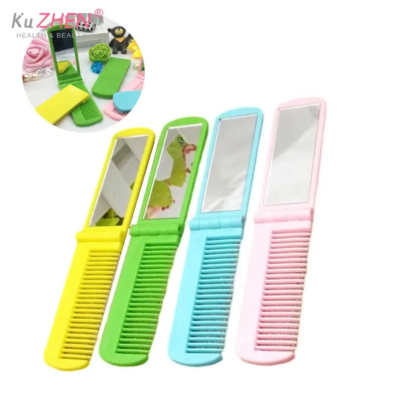 Professional-Folding-Hair-Comb-With-MirrorTravel-Hair-Comb-Portable ...