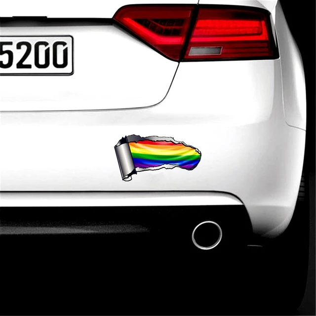 Rainbow Bumper Sticker Gay Pride Rainbow Flag Car Decal - Vinyl Sticker ...