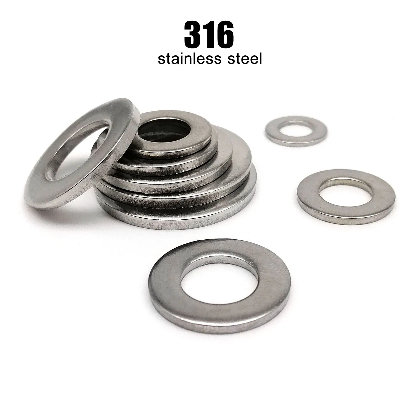 Arandela-plana-de-acero-inoxidable-316-anillo-de-junta-lisa-M1-6-M2-M2 ...