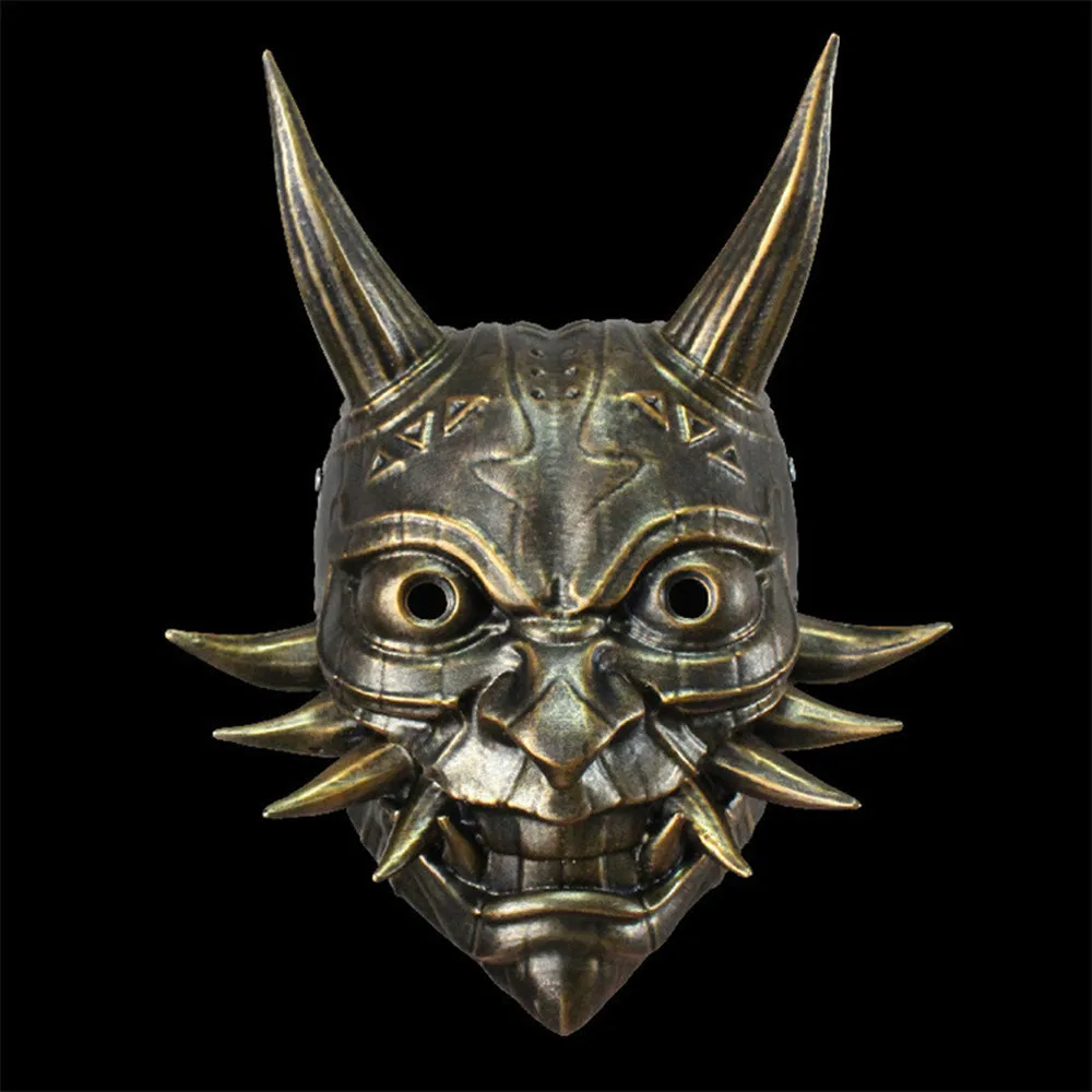 Resina-Rivet-Punk-Mask-para-Halloween-Party-Jogo-Tema-Costume-Long-Horn ...