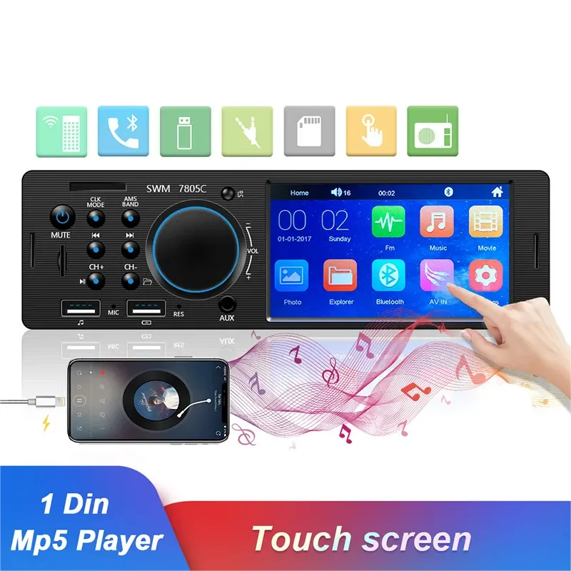 7805C 4inch HD Touch Screen Auto MP5 Player Usb Fast Charge Dual USB ...
