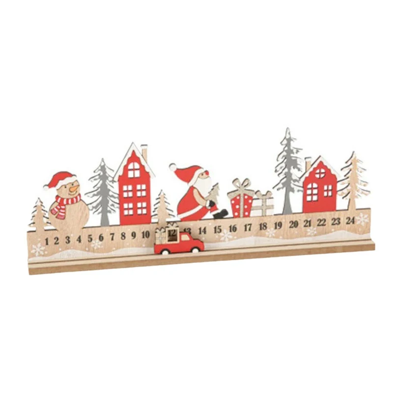 1PC-Christmas-Advent-Calendar-Wood-Santa-Snowman-Countdown-Desk-Decor ...