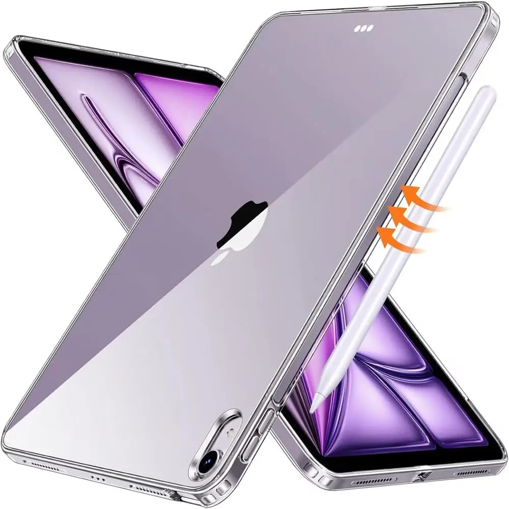 Silicon-Case-For-iPad-Air-11-13-2024-Clear-Transparent-Case-Soft-TPU ...