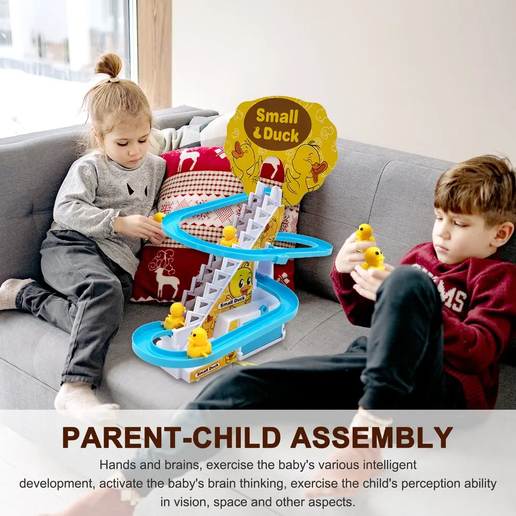 Rail-Racing-Track-Small-Duck-Climbing-Stairs-Toy-Action-Figures-Toy-DIY ...
