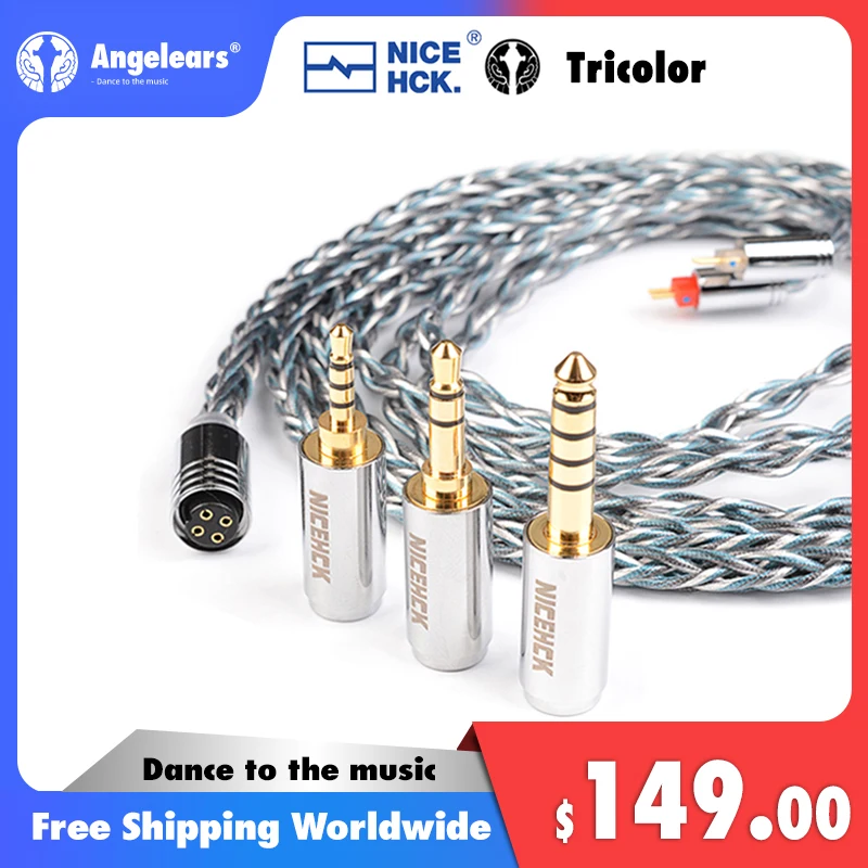 NiceHCK-Tricolor-Flagship-HiFi-Earphone-Cable-7N-Silver-Plated-OCC ...
