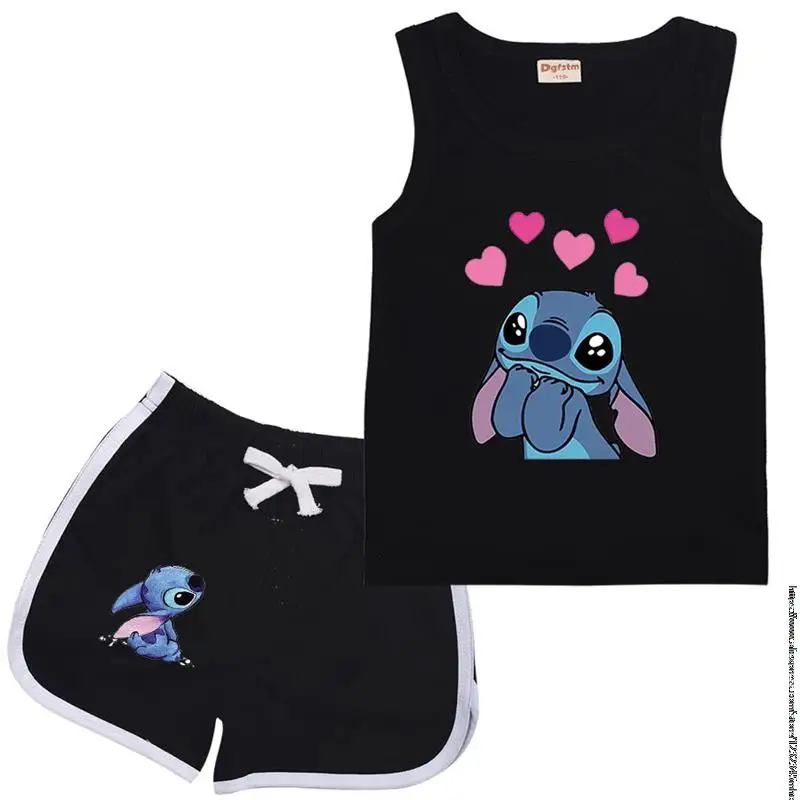 Disney-Stitch-Conjunto-de-ropa-deportiva-para-ni-os-chaleco-y-camiseta ...