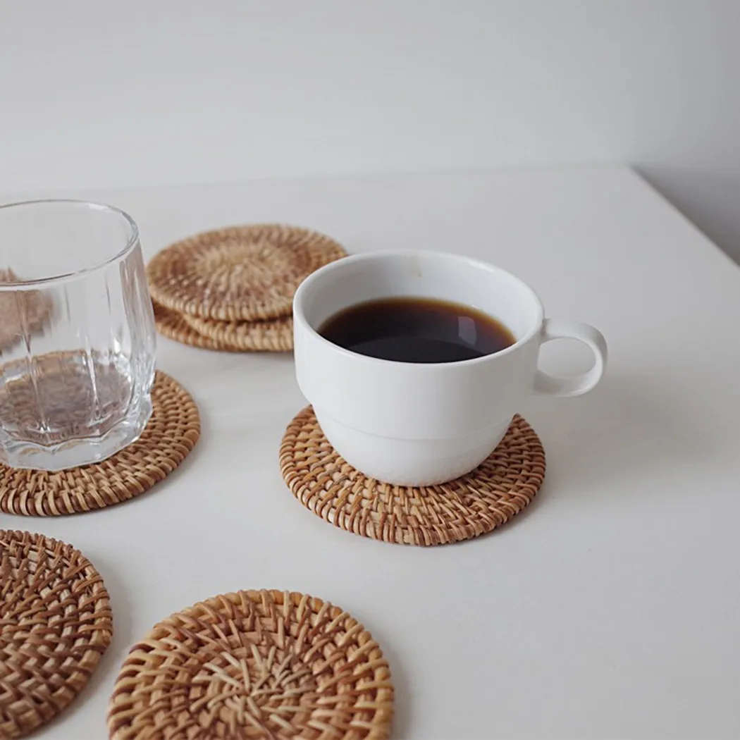 1pc-Round-Rattan-Coasters-Natural-Rattan-Hand-Woven-Drink-Insulation ...