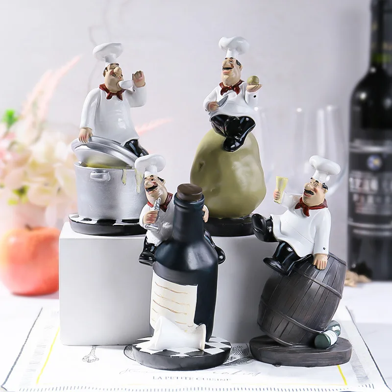Multiple-Styles-Resin-Chef-Statue-Cartoon-Restaurant-Chef-Figurine-Cook ...