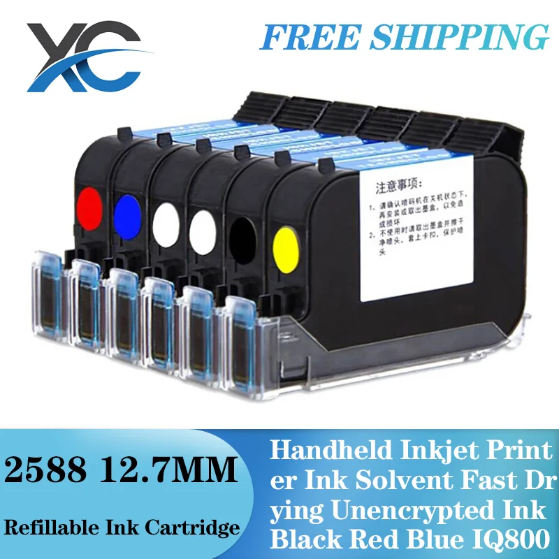 1PC 2588 Refillable Ink Cartridge 12.7mm TIJ/Handheld Inkjet Printer ...