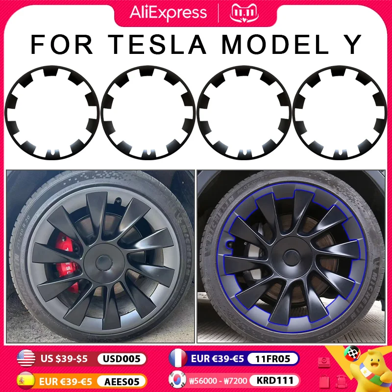For-Tesla-Model-Y-20-Inch-Rim-Wheel-Hub-Protection-Patch-Protectors-ABS ...