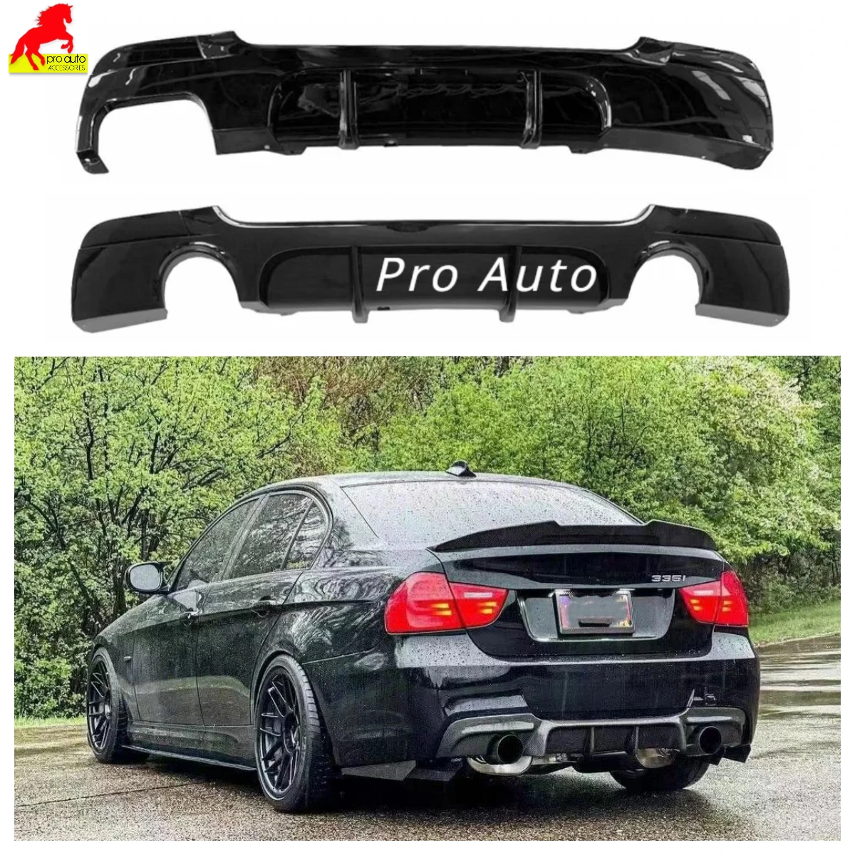 Car-Rear-Bumper-Lip-Diffuser-Spoiler-for-BMW-3-Series-E90-E92-E93-2005 ...