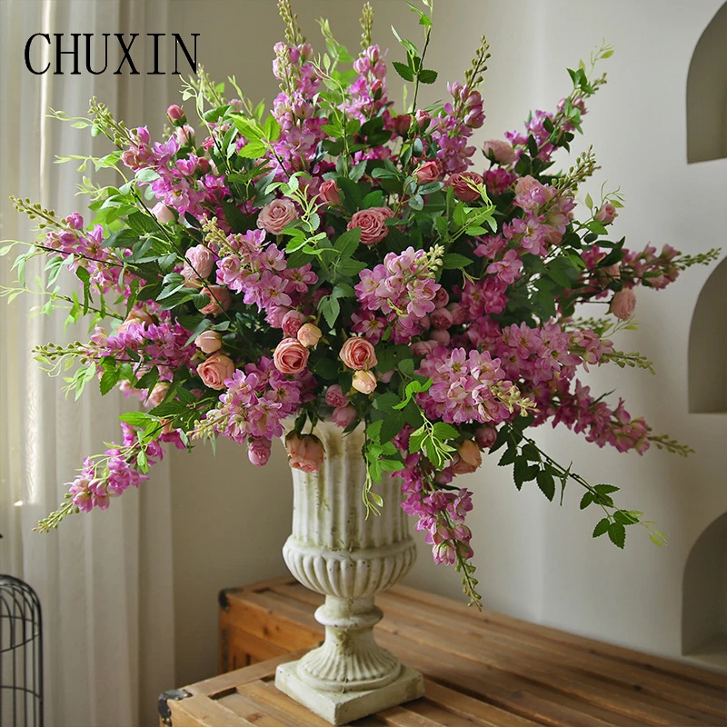 75cm Hyacinth Silk Delphinium Artificial Flowers Wedding Living Room Vase Home Decor Table Hotel ...