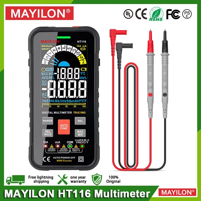 MAYILON-Professional-Digital-Multimeter-HT116-with-Input-Jack-Indicator ...