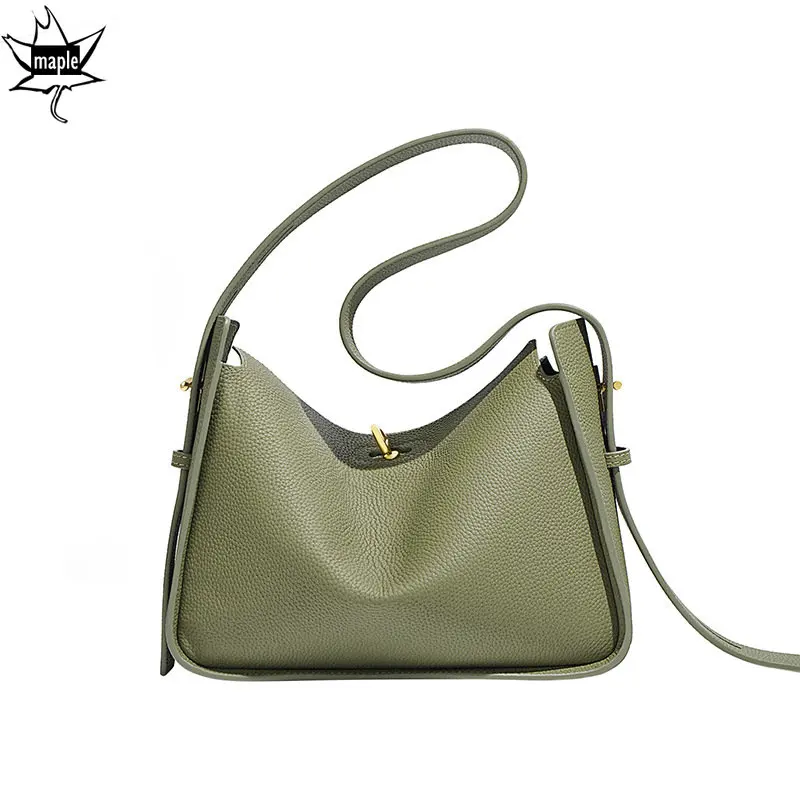 Uniquely-Chic-Designed-Matcha-Green-Togo-Cowhide-Leather-Bucket-Tote ...