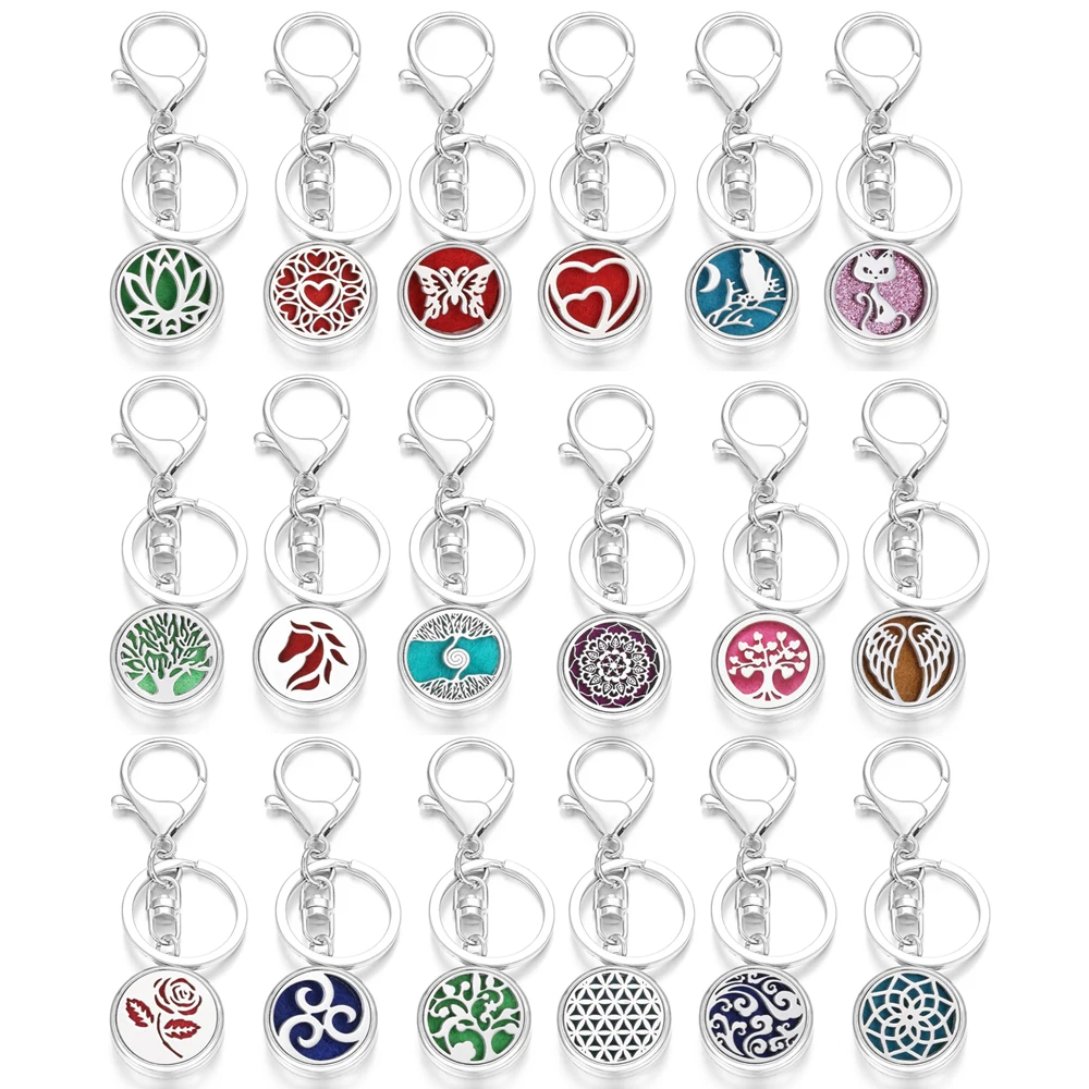 Round-28MM-Fashion-Perfume-KeyChain-Jewelry-Stainless-Steel-Essential ...
