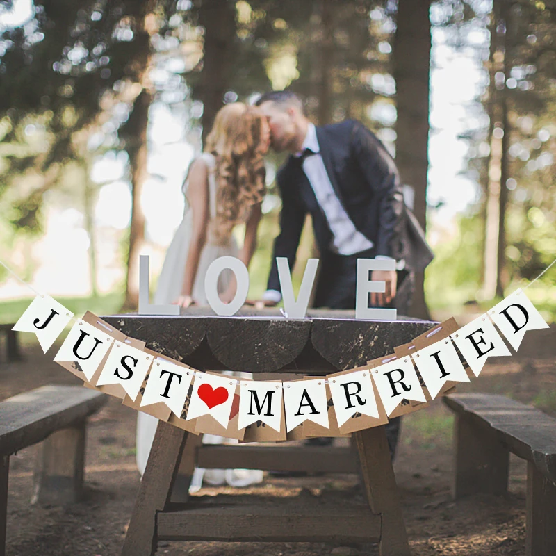 Just Married Sign Rustic