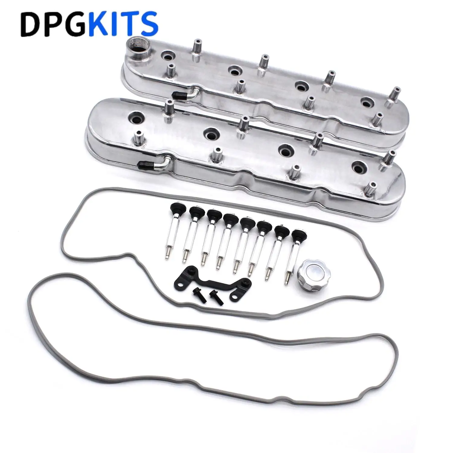 2PCS Polished Cast Aluminum Valve Covers w/ Coil Mounts For GM LS LS1 ...