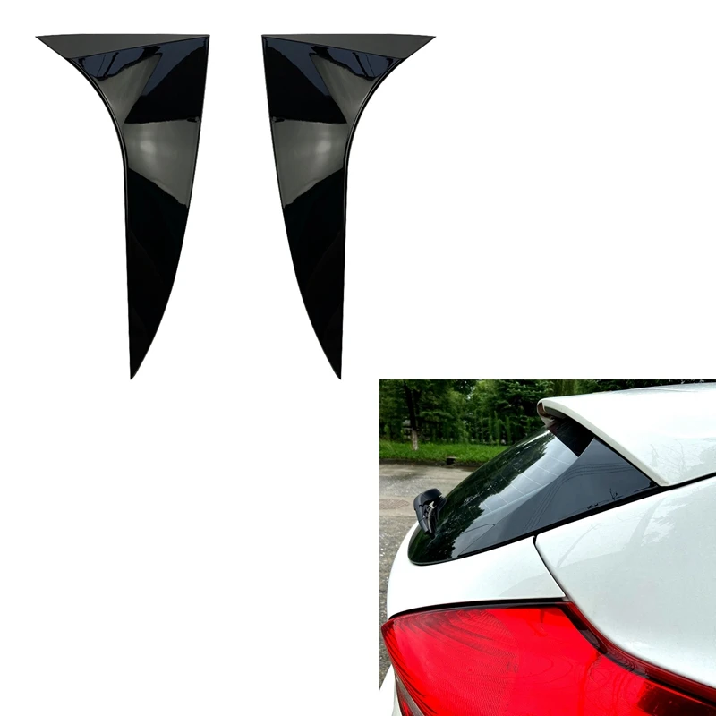ABS-Glossy-Black-Vertical-Rear-Window-Side-Spoiler-Wing-For-Ford-Focus ...