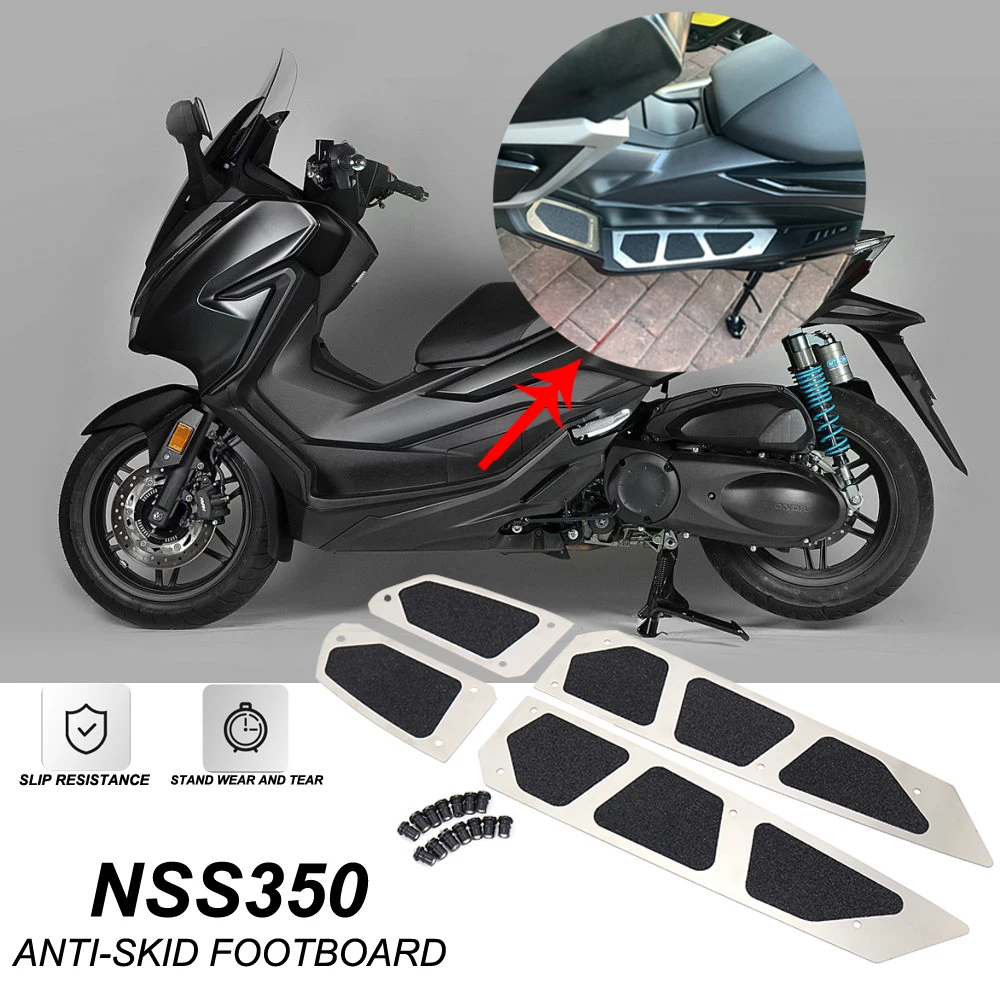 혼다 Forza350 Nss350 Forza NSS 350 용 새로운 오토바이 스테인레스 스틸 프론트 및 리어 푸터 풋 보드 ...