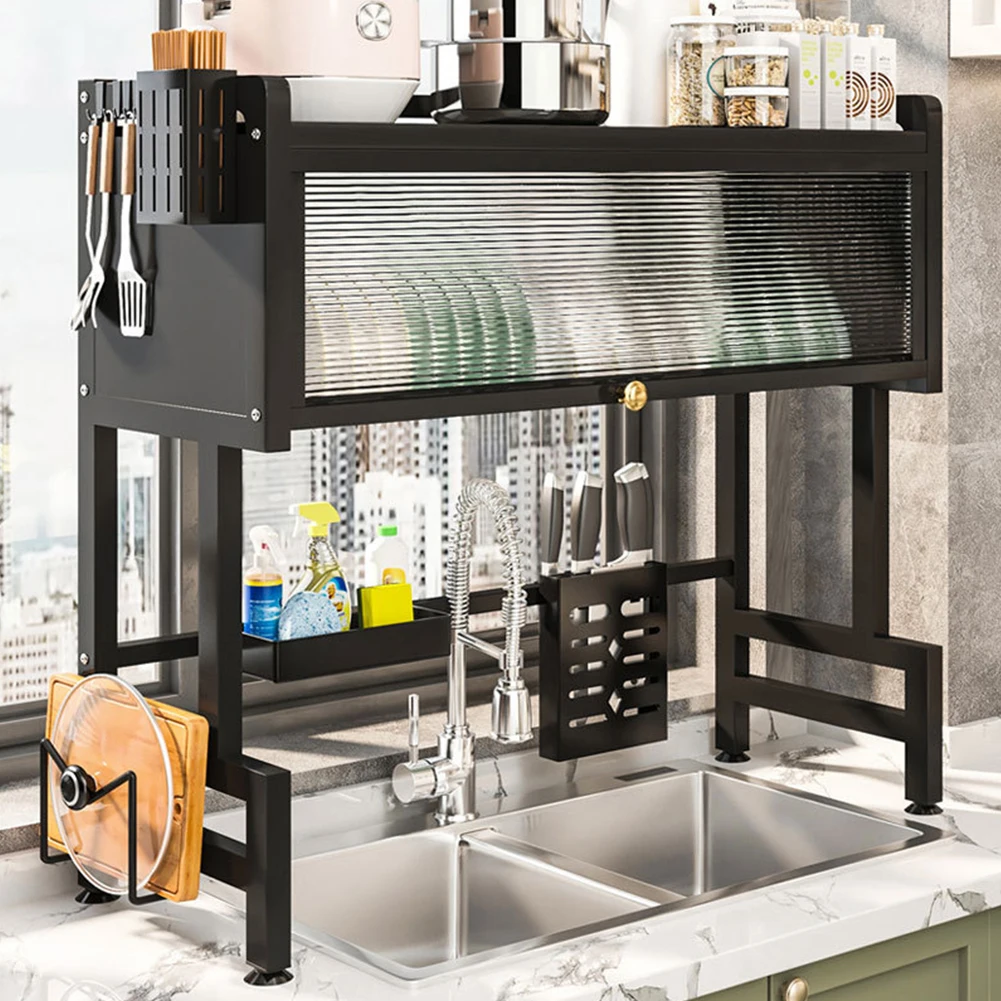 Keuken-Afvoerplank-3-Tier-Multi-Functionele-Keuken-Opbergrek-Gootsteen ...