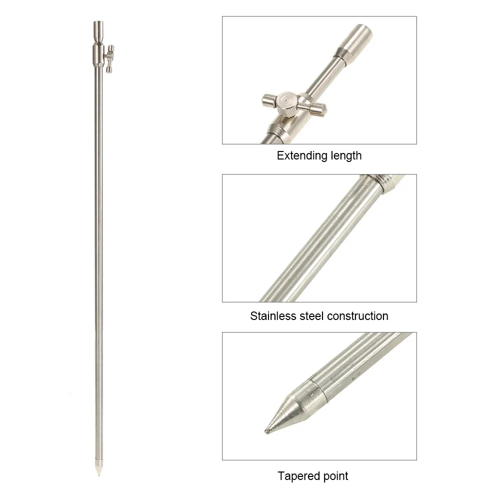 55-100cm-Extending-Stainless-Steel-Fishing-Bankstick-Adjustable-Carp ...