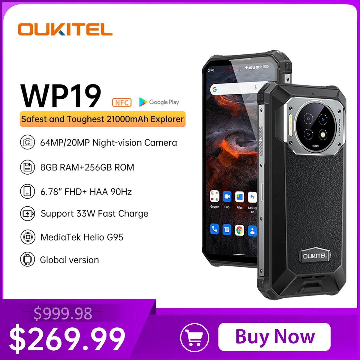 Oukitel-WP19-Rugged-Phone-Night-Vision-Cell-Phone-Mobile-Phone-21000 ...