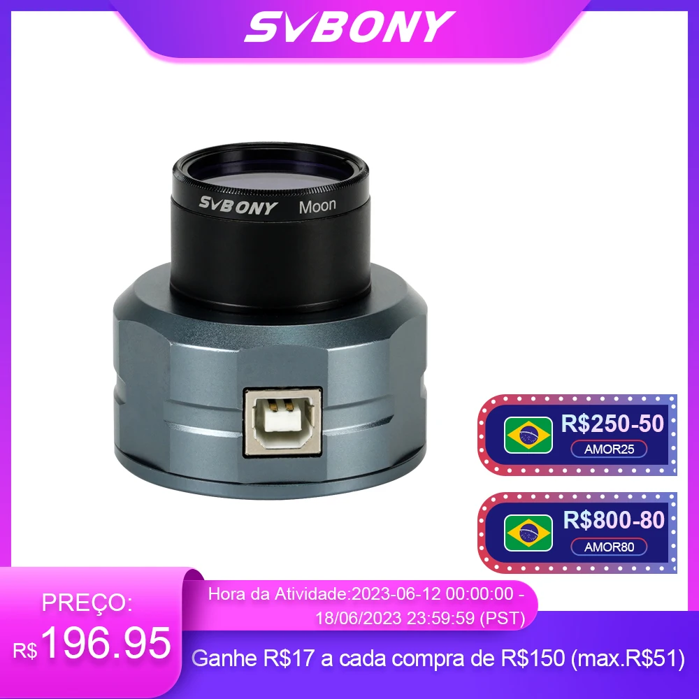Svbony Astronomia Câmera Planetária 1.25 Cmos Cmos Cmos Telescópio Câmera Ocular Digital Usb 2.0 ...