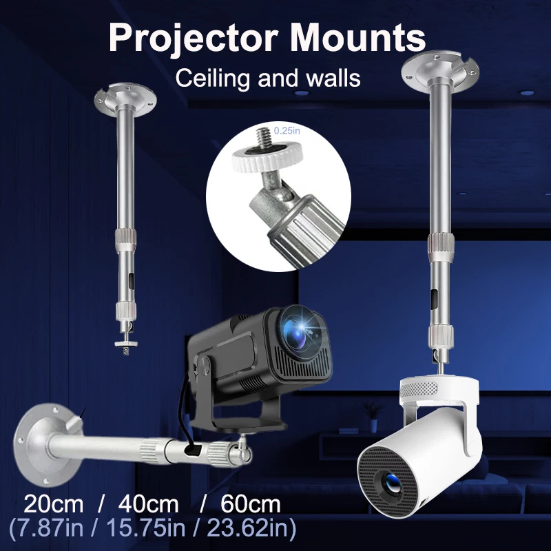 Huaweishi Wall Mount Metal Ceiling Projector Stand 6mm Thread 20/40/60 ...