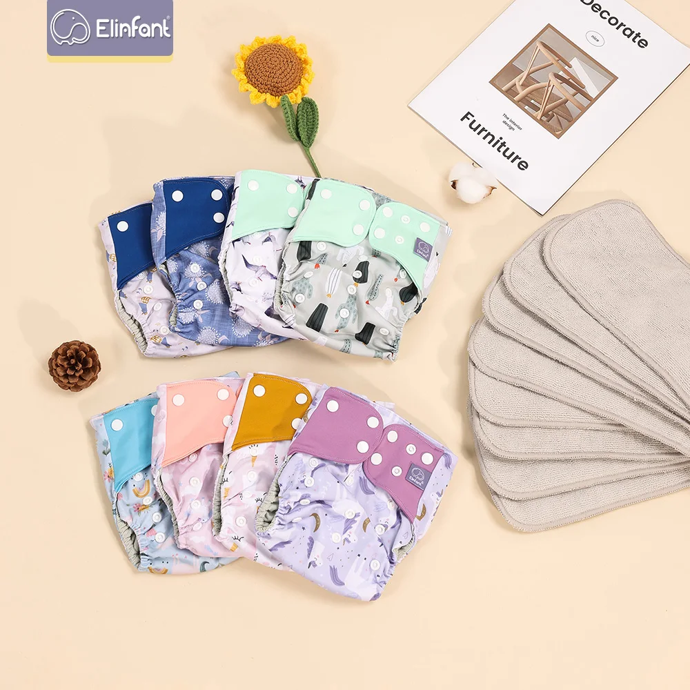 Elinfant-8pcs-diapers-with-8pcs-absorbents-waterproof-baby-pcoket ...