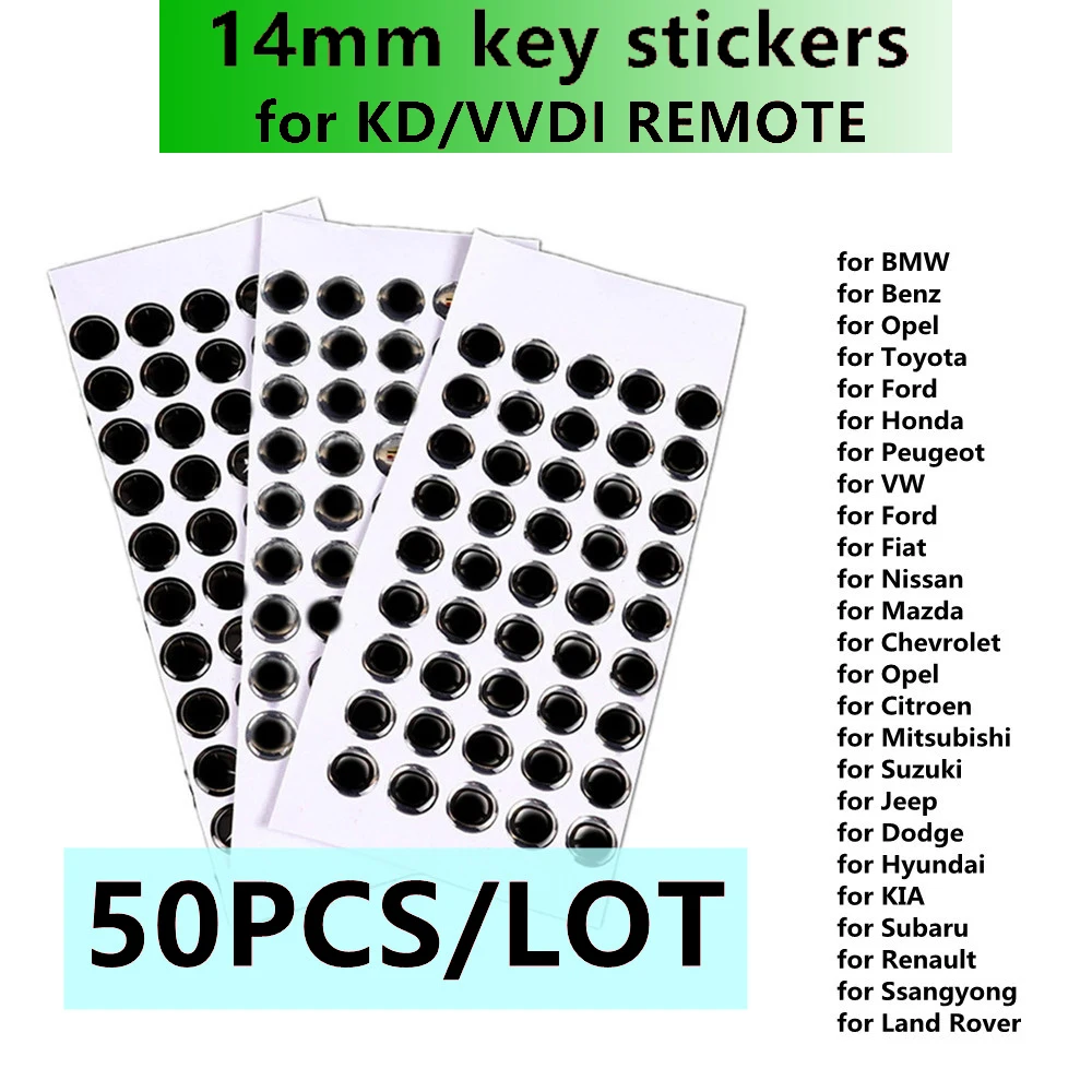 100/50/20/10PCS/LOT 14MM Car Key Epoxy Sticker Remote Logo For KEYDIY ...