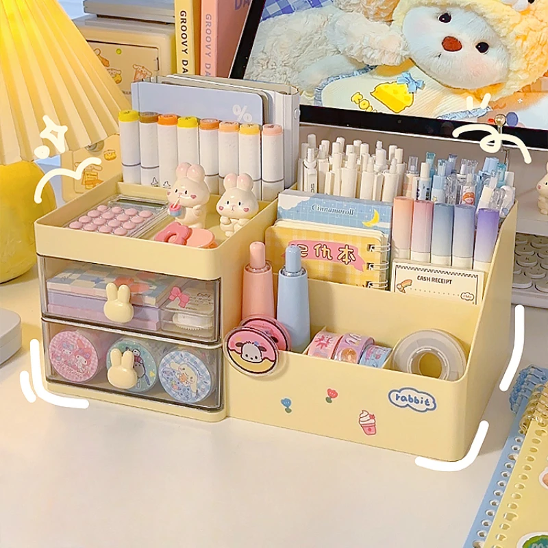 Multifunctional Kawaii Pen Holder Organizer Desktop Stationery Pencil ...