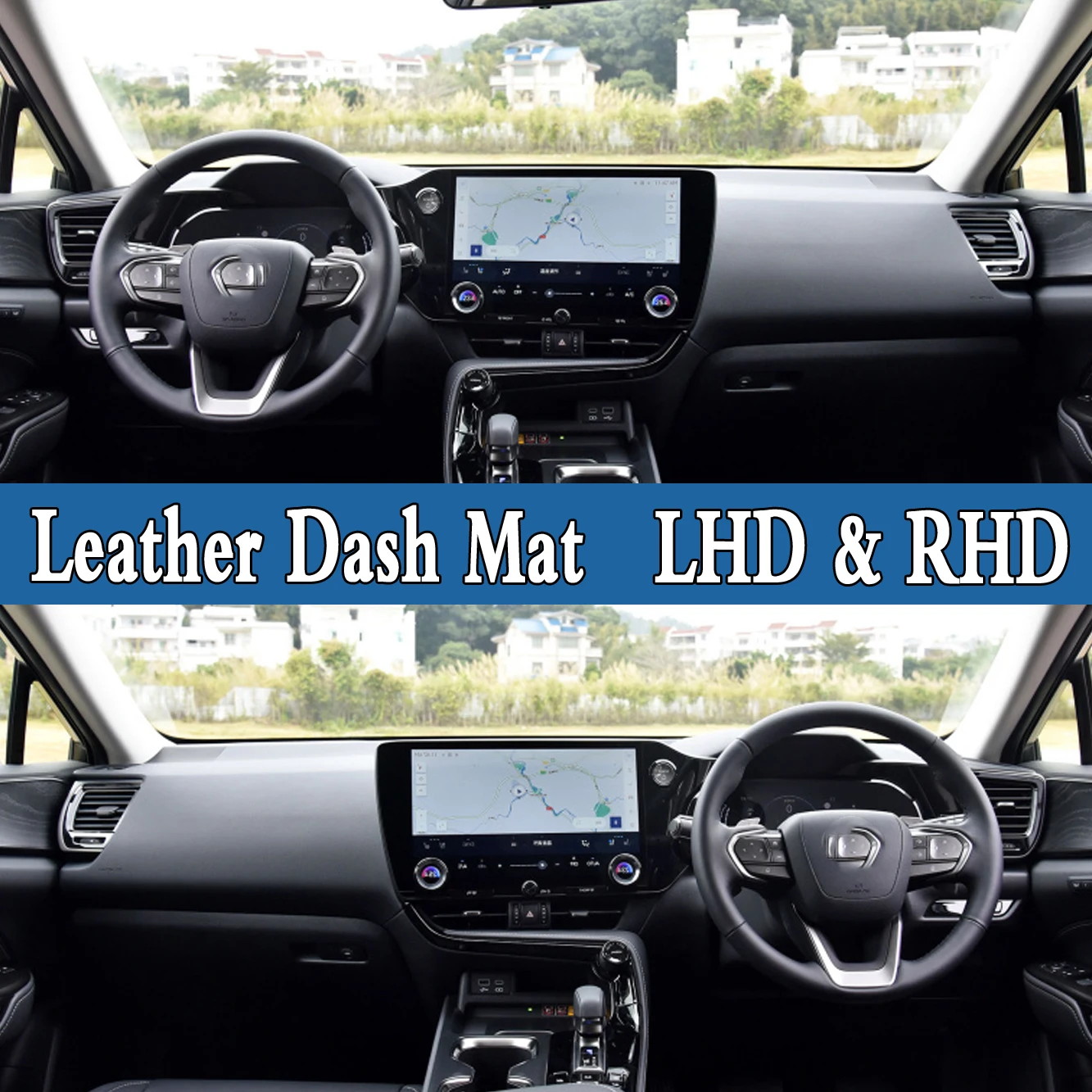 Pu-Leather-Dashmat-Suede-Dashboard-Cover-Pad-Dash-Mat-Carpet-Car ...