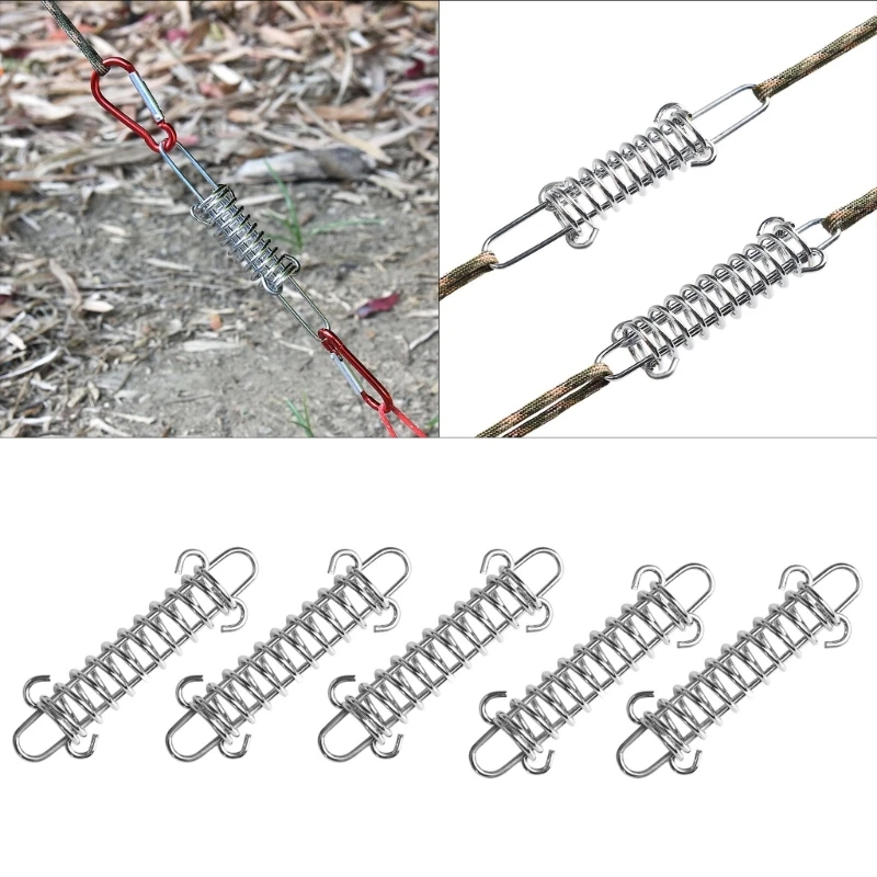 5PCS Steel Tent Wind Rope Spring Buckle Tent Tensioner Camping Deck ...