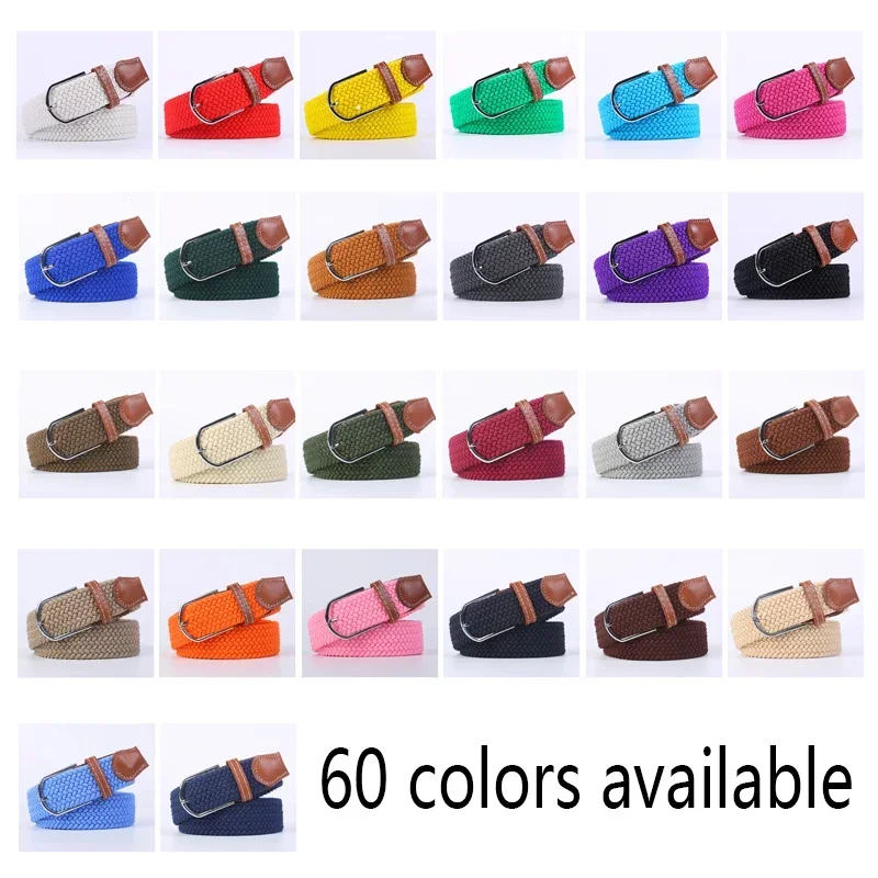 Cintur-n-de-tela-el-stica-Unisex-tejido-informal-con-hebilla-de-Pin ...