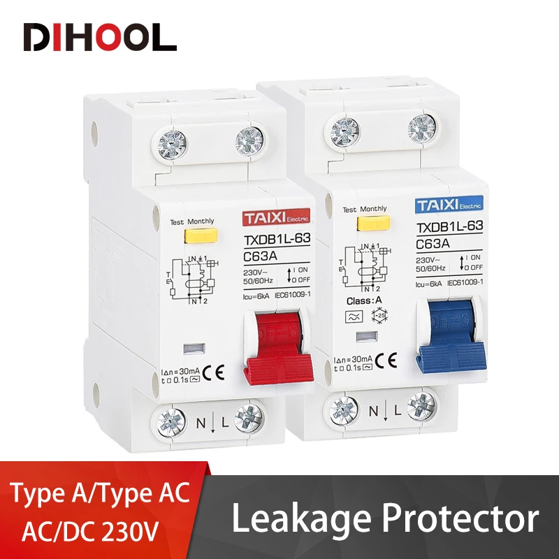 Rcd Circuit Breaker Protection | Rcbo Leakage Circuit Breaker - Txdb1l ...