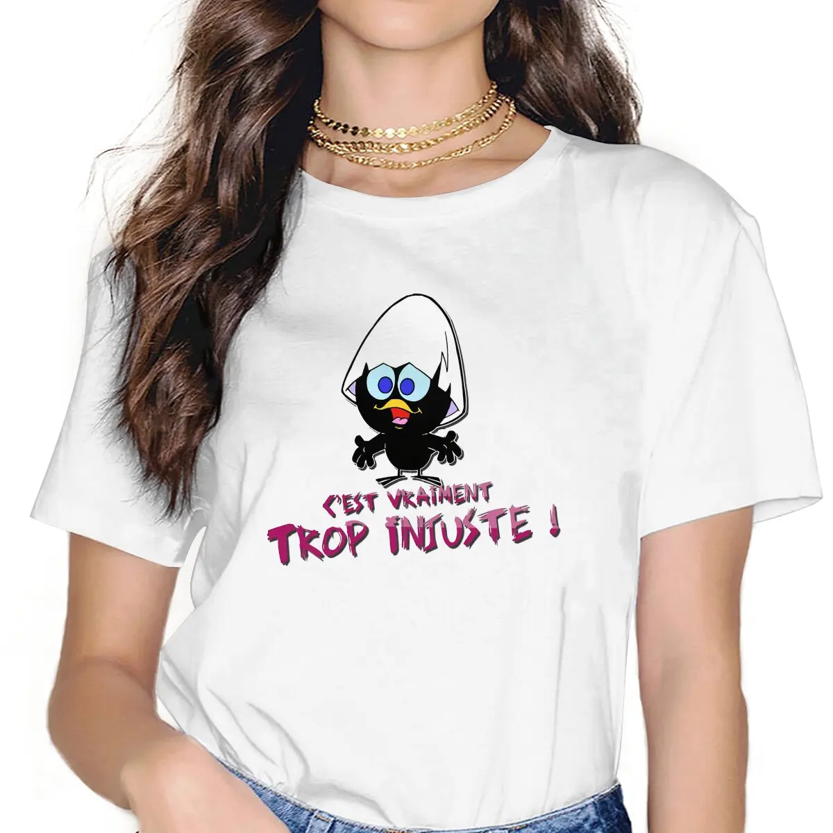 Calimero Anime This is Really Too Unfair Tshirt Girl Tops Goth Summer ...