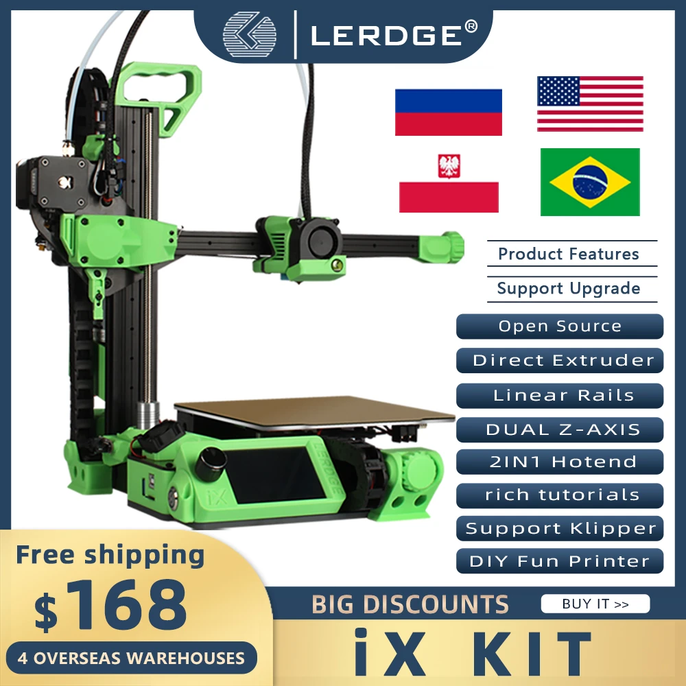 LERDGE iX Kit 3D Printer Machine DIY FDM 3d printer Kit upgrade Dual ...