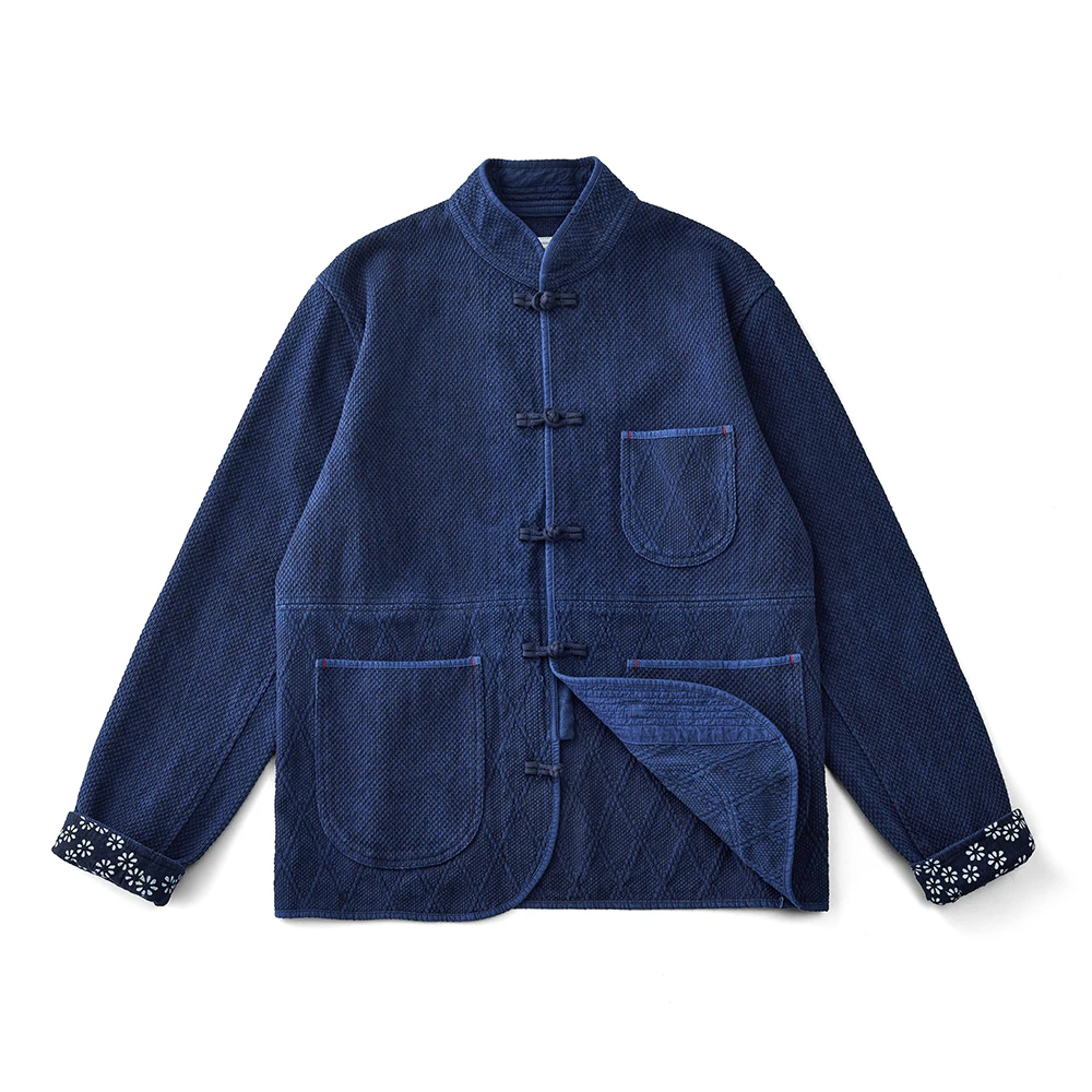 Vintage-Indigo-Tang-Suit-Jacket-Men-Autumn-Winter-New-Multi-pocket-Long ...