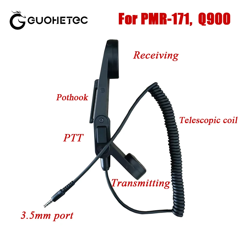 GUOHETEC PMR-171 Q900 TBR-119 Tactical Handle Microphone Portable ...