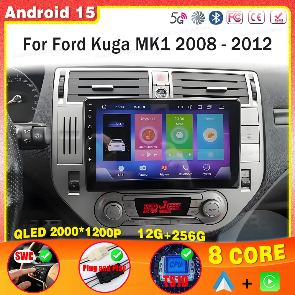 Android 15 Car radio For Ford Kuga MK1 2008 - 2012 Car Multimedia Video ...